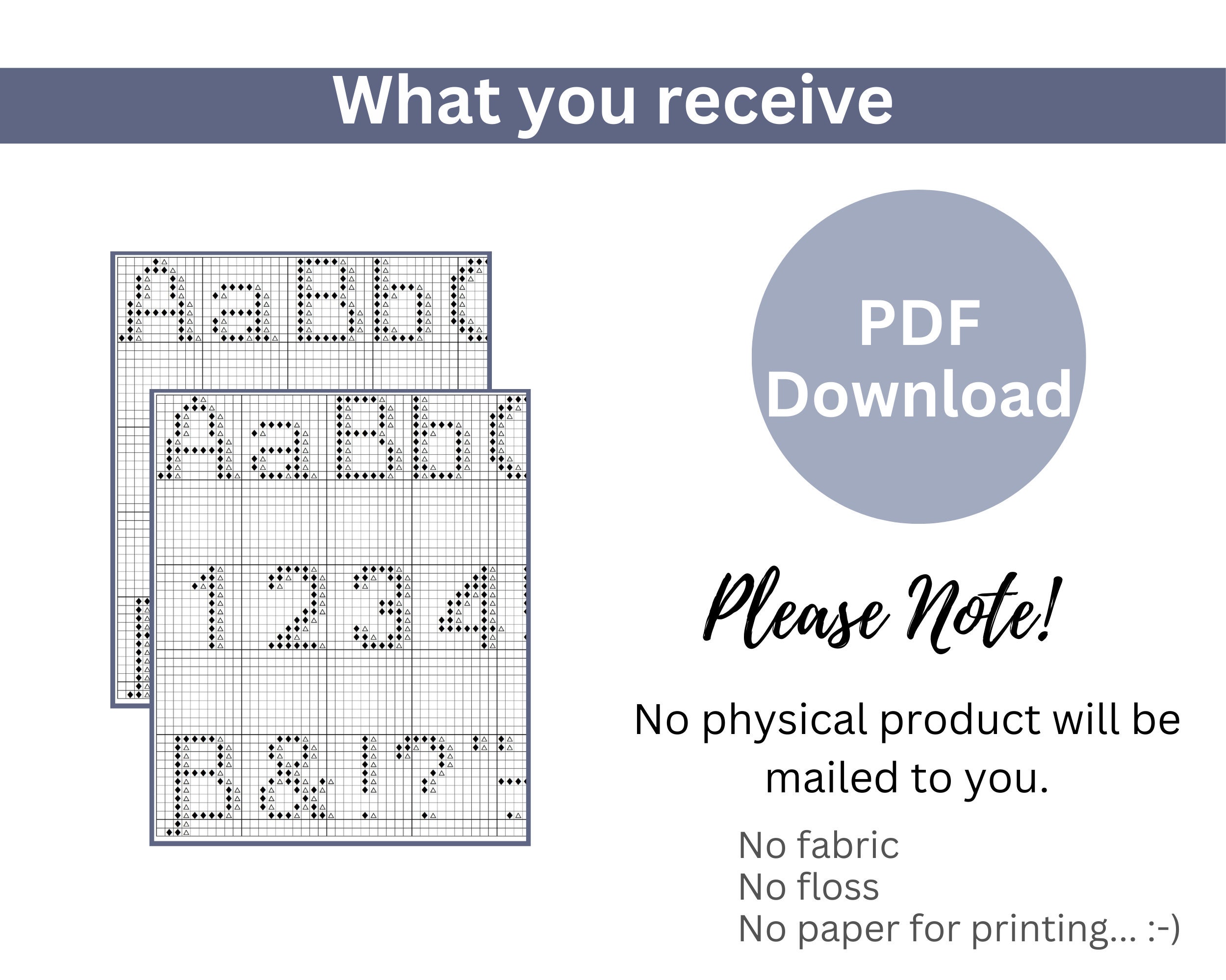 Block Letter Alphabet Cross-stitch Pattern, Numerical Symbols ...