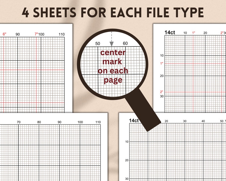 14-count Graph Paper for Cross-stitch, Printable Cross-stitch Grid for ...