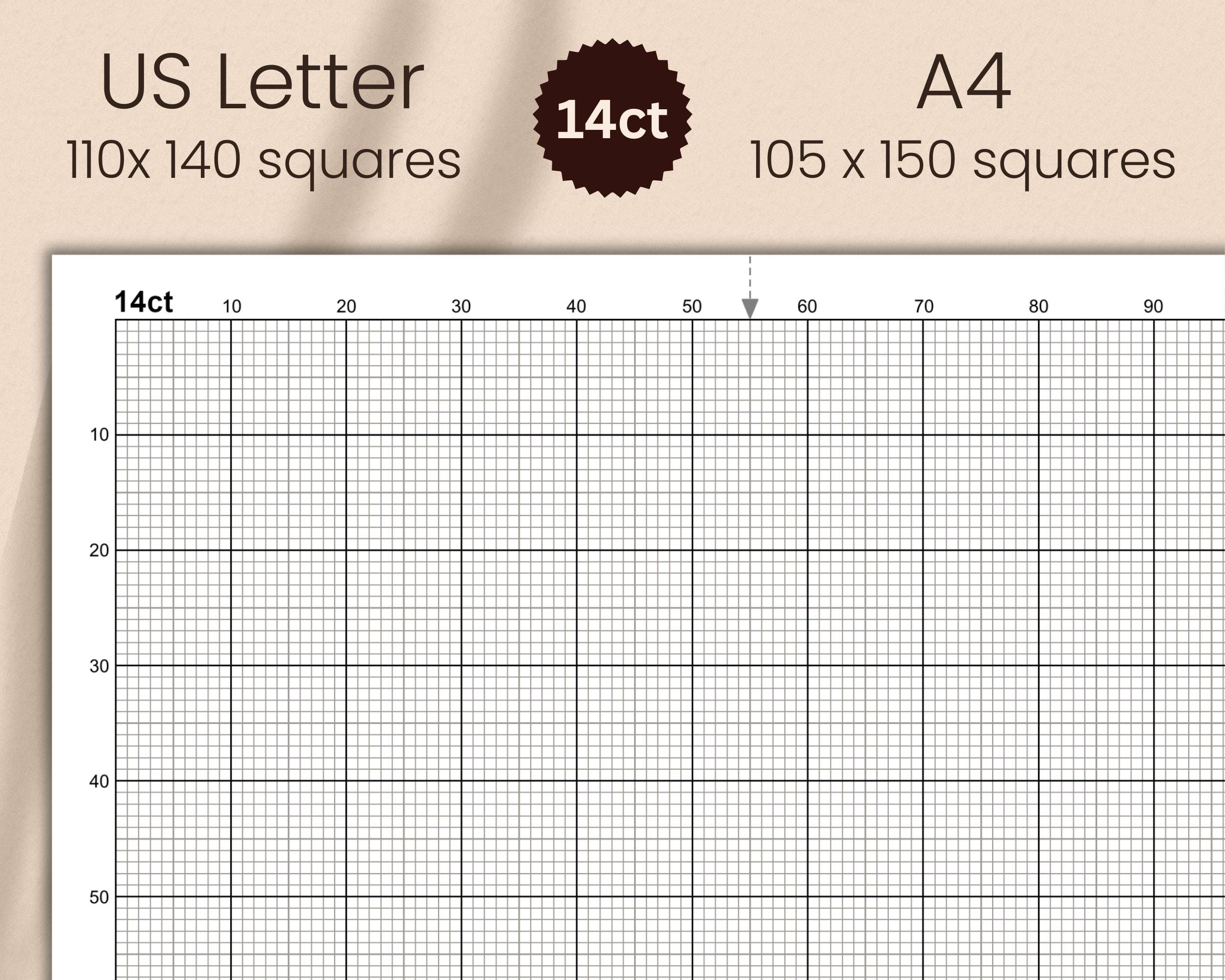 11 14 16 18 20 22-count Graph Paper Bundle for Cross-stitch PDF ...