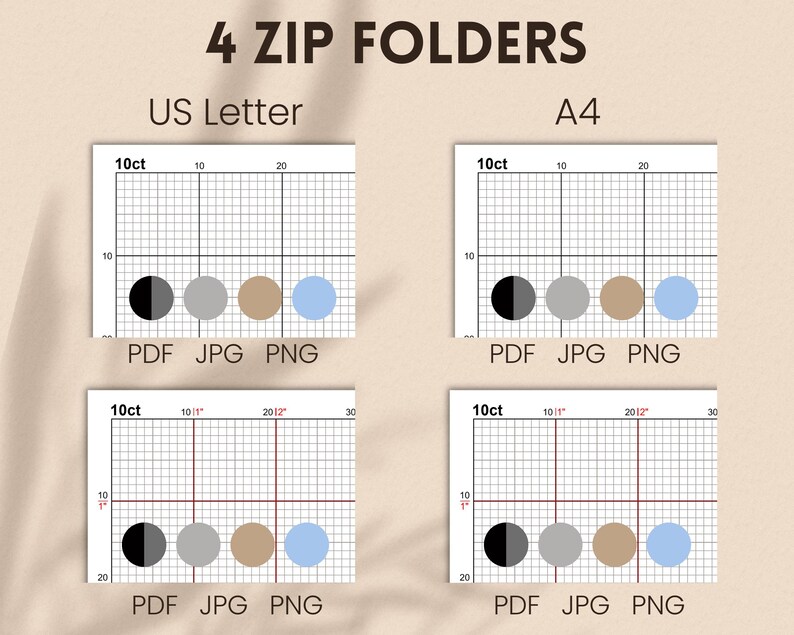 10-count Graph Paper: Cross-stitch, Needlepoint Grids (PDF, JPG, PNG ...
