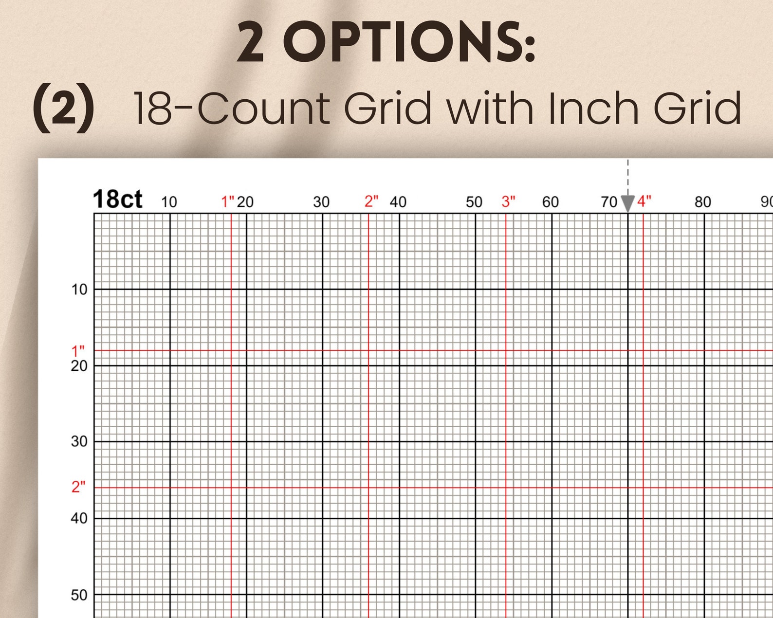 18-count Graph Paper for Cross-stitch With Inch Grid, Printable Cross ...