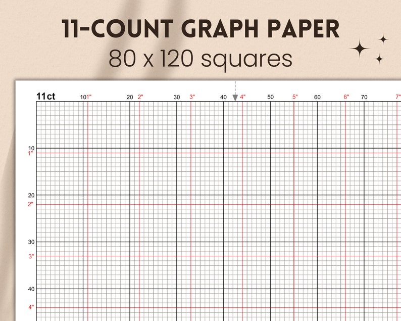 11 14 16 18 20 22-count Graph Paper for Cross-stitch With Inch Grid, A4 ...