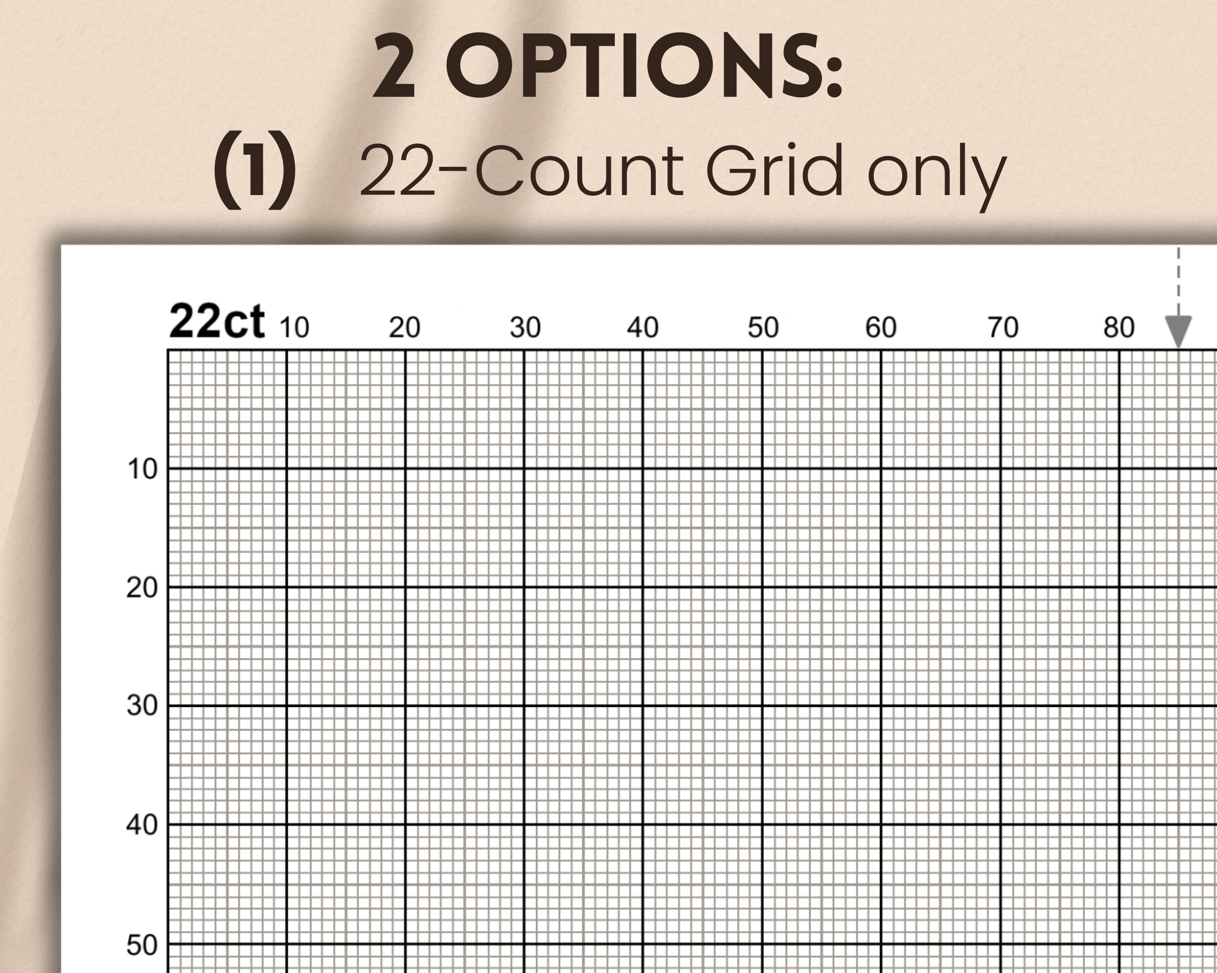 22-count Graph Paper for Cross-stitch With Inch Grid, Printable Cross ...