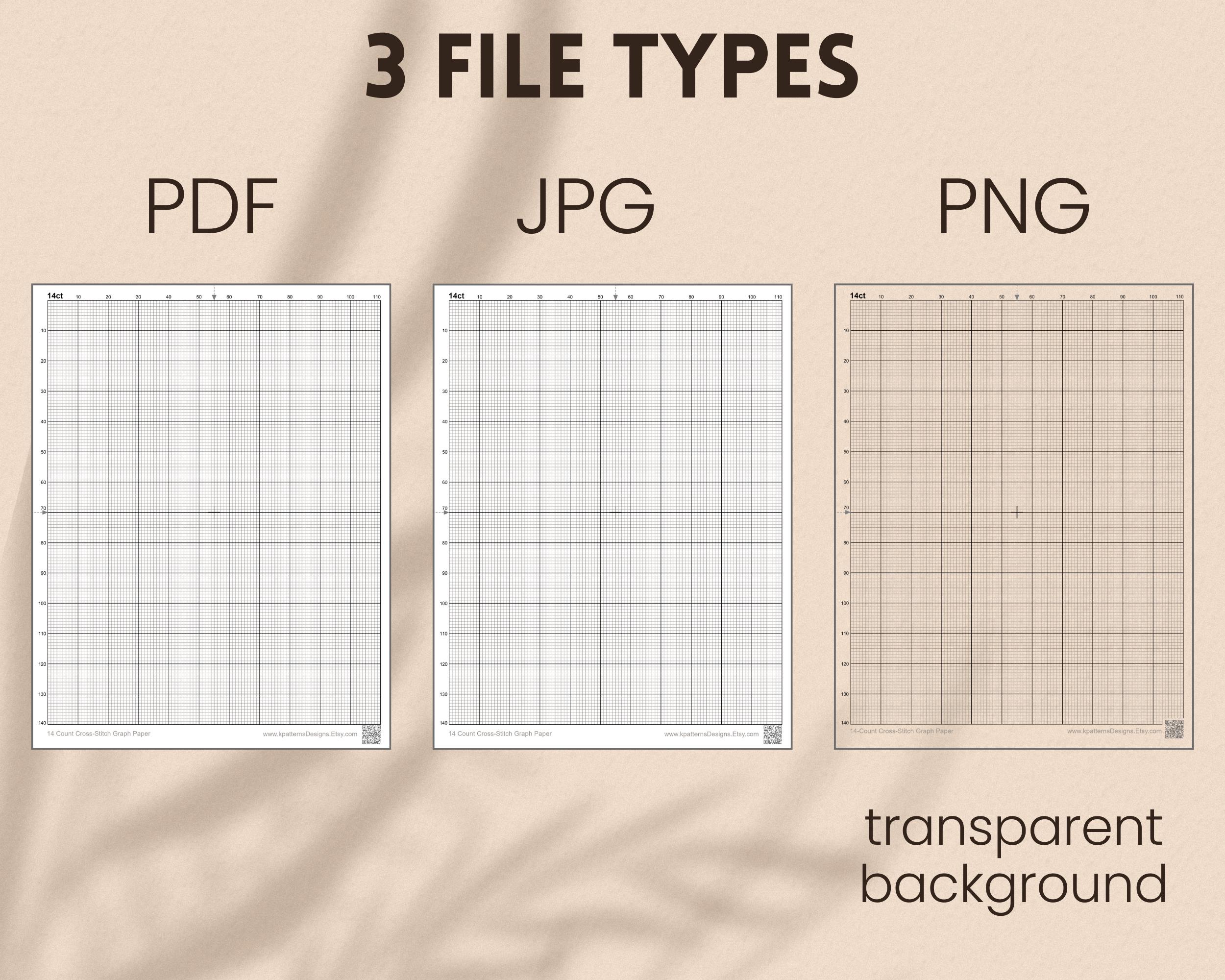14-count Graph Paper With Inch Grid (PDF, JPG, PNG) - Etsy