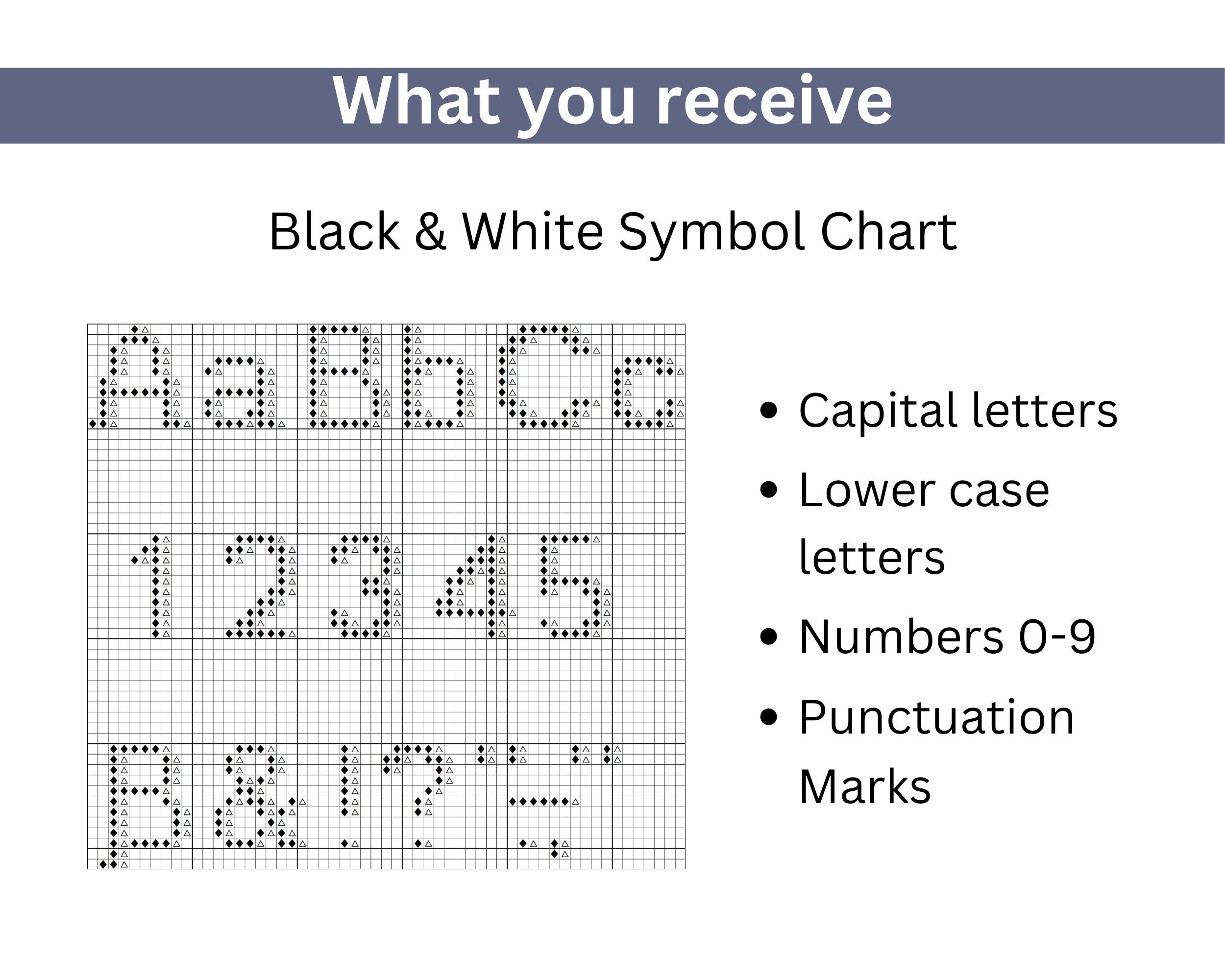 Block Letter Alphabet Cross-stitch Pattern, Numerical Symbols ...