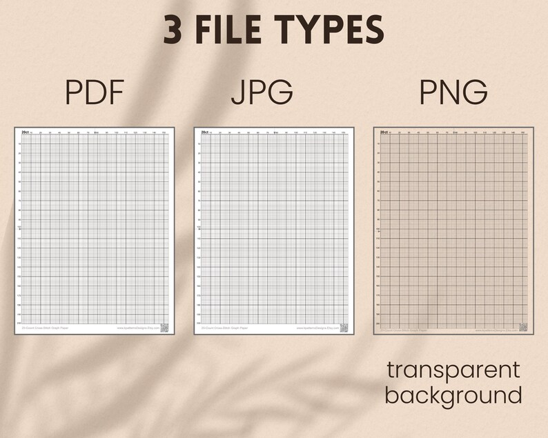 20-count Graph Paper for Cross-stitch With Inch Grid, Printable Cross ...