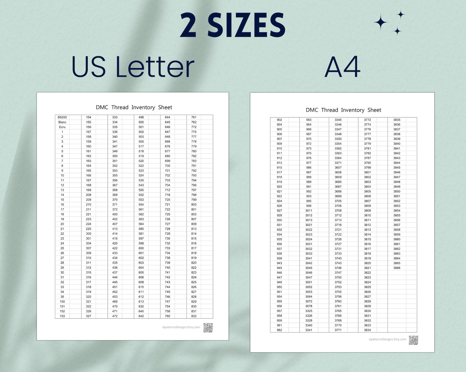 Minimalistic DMC Thread Inventory Sheet: Printable Floss Tracker ...