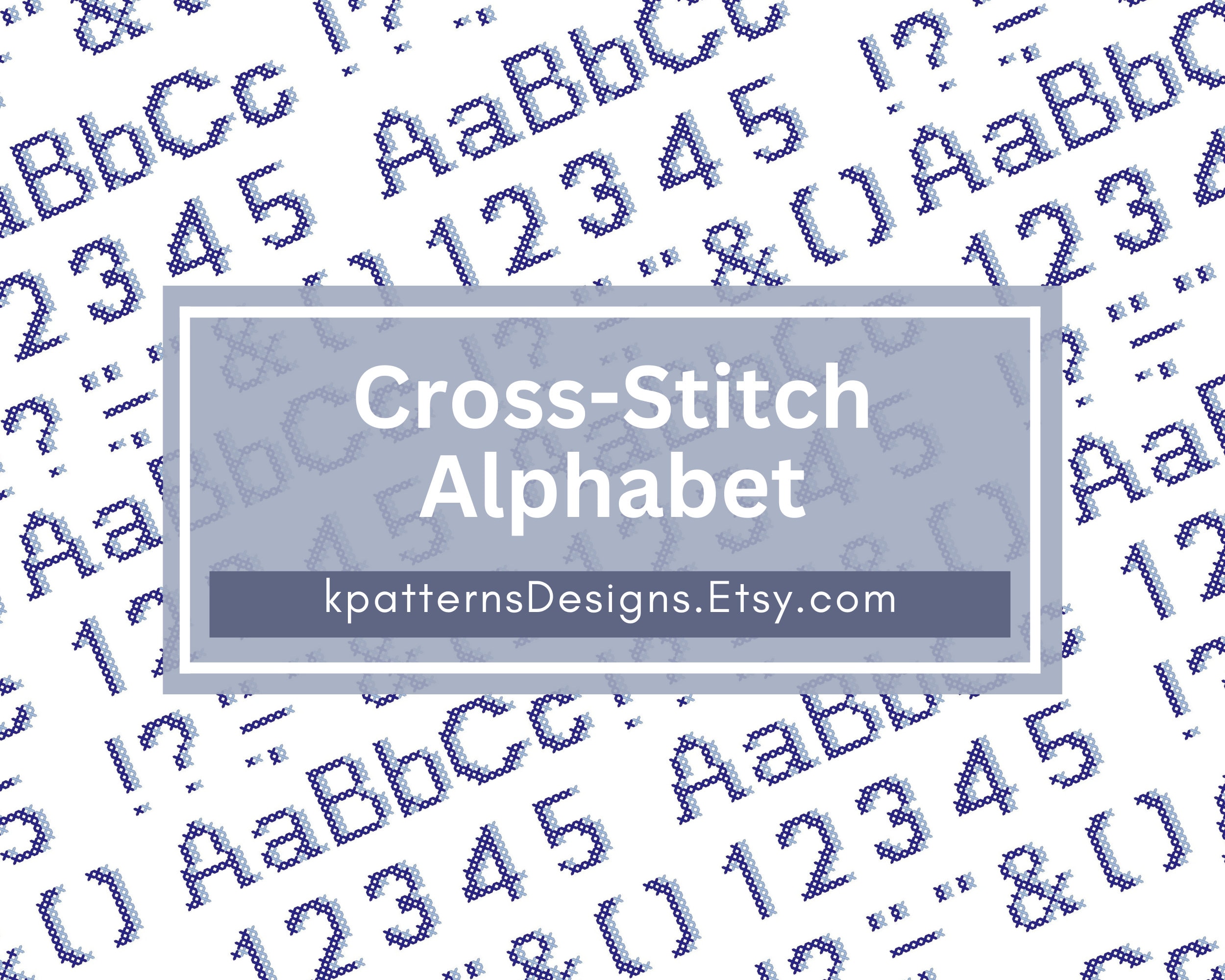 Block Letter Alphabet Cross-stitch Pattern, Numerical Symbols ...