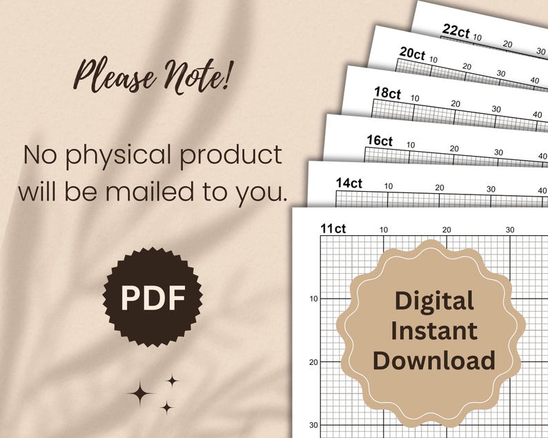 11 14 16 18 20 22-count Graph Paper Bundle for Cross-stitch PDF ...