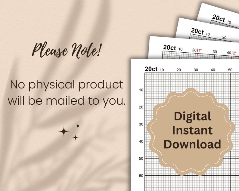 20-count Graph Paper for Cross-stitch With Inch Grid, Printable Cross ...