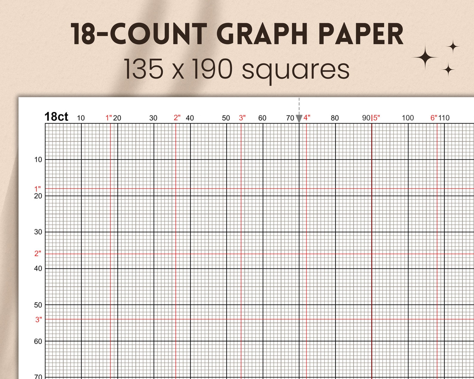 11 14 16 18 20 22-count Graph Paper for Cross-stitch With Inch Grid, A4 ...