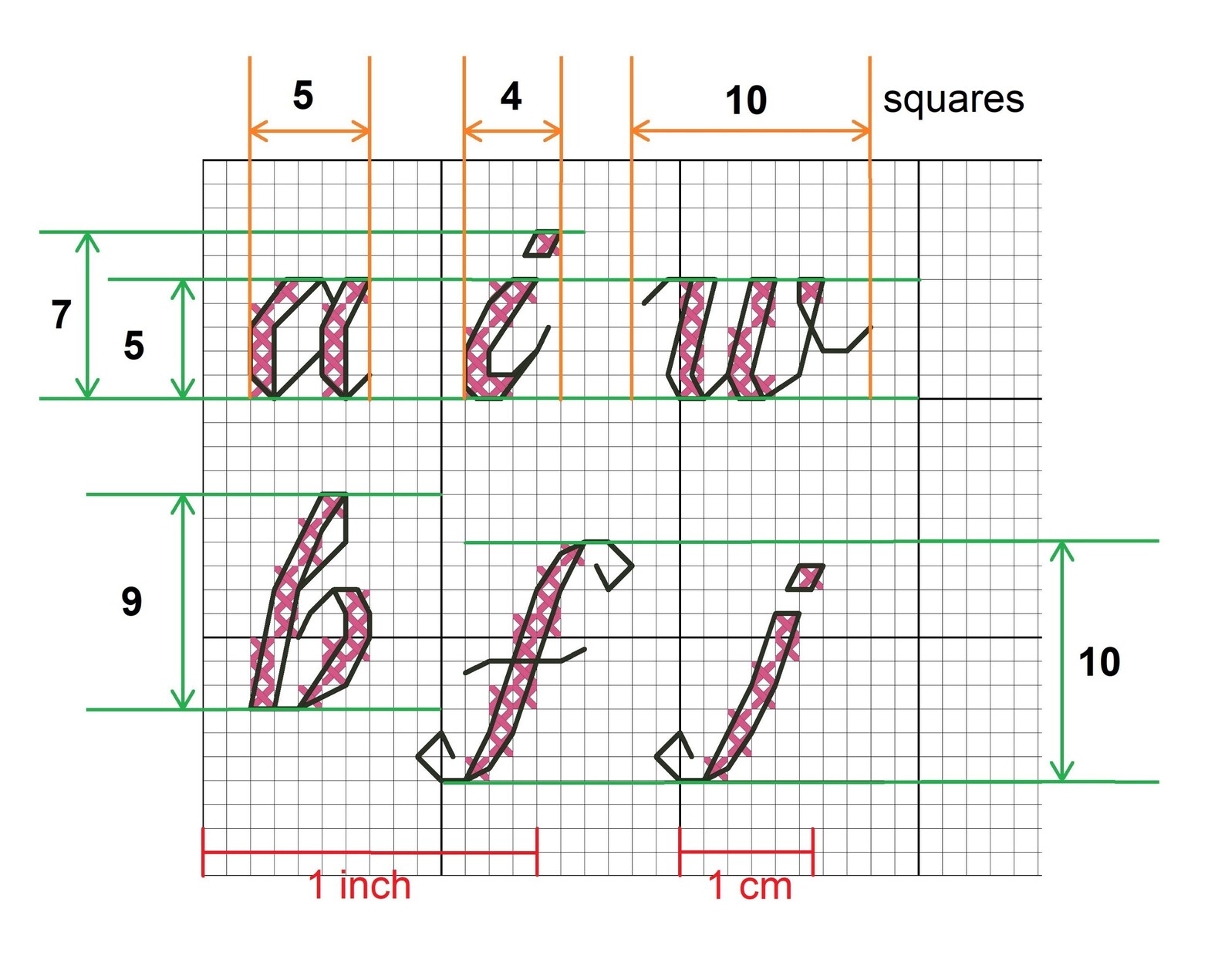 Italic Cross-stitch Alphabet Pattern: Handwriting Font (PDF) - Etsy