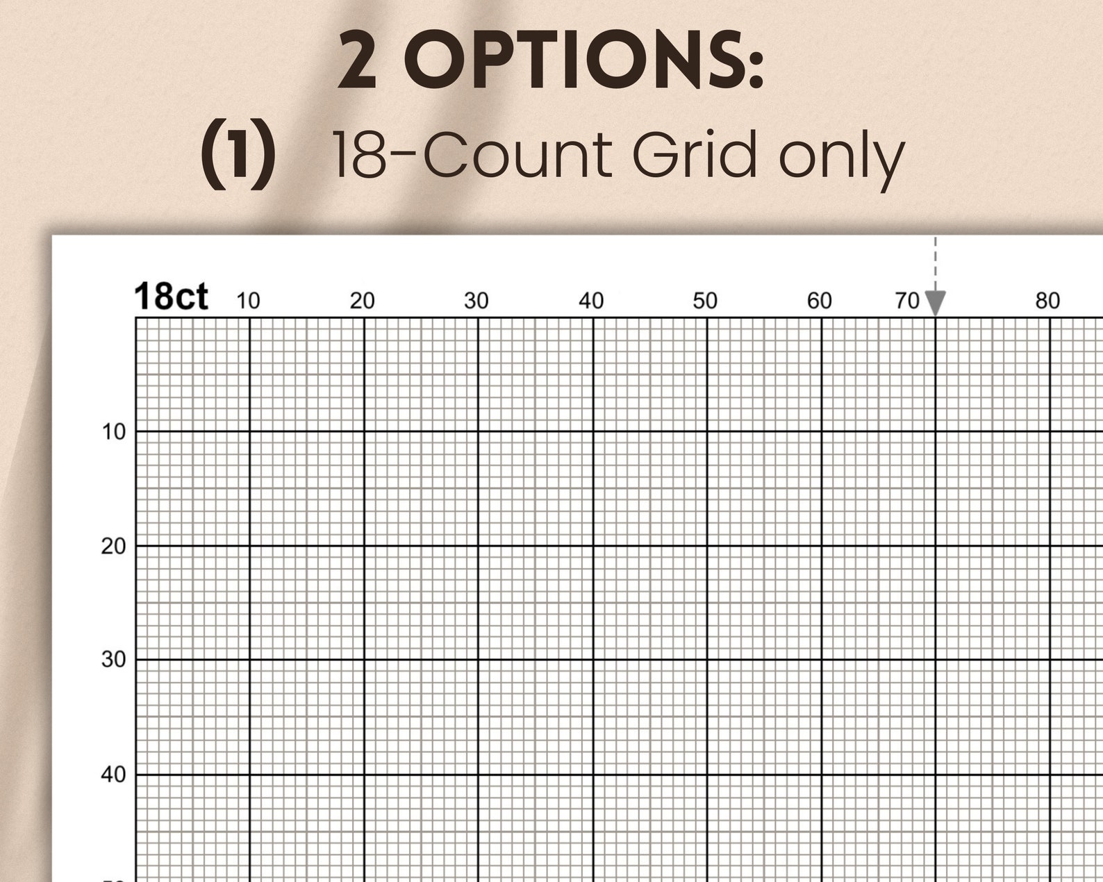 18-count Graph Paper for Cross-stitch With Inch Grid, Printable Cross ...