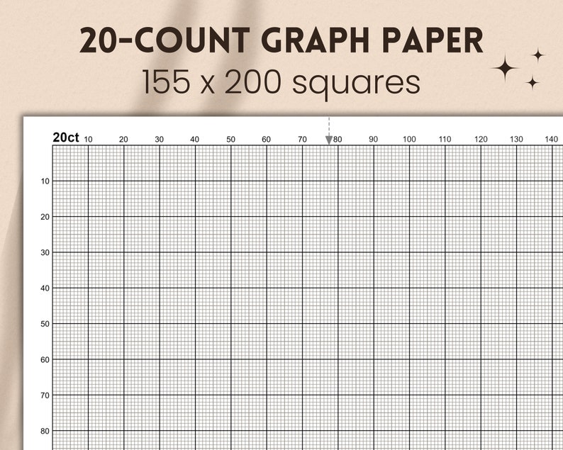14-count, 11 16 18 20 22-count Graph Paper for Cross-stitch, US Letter ...
