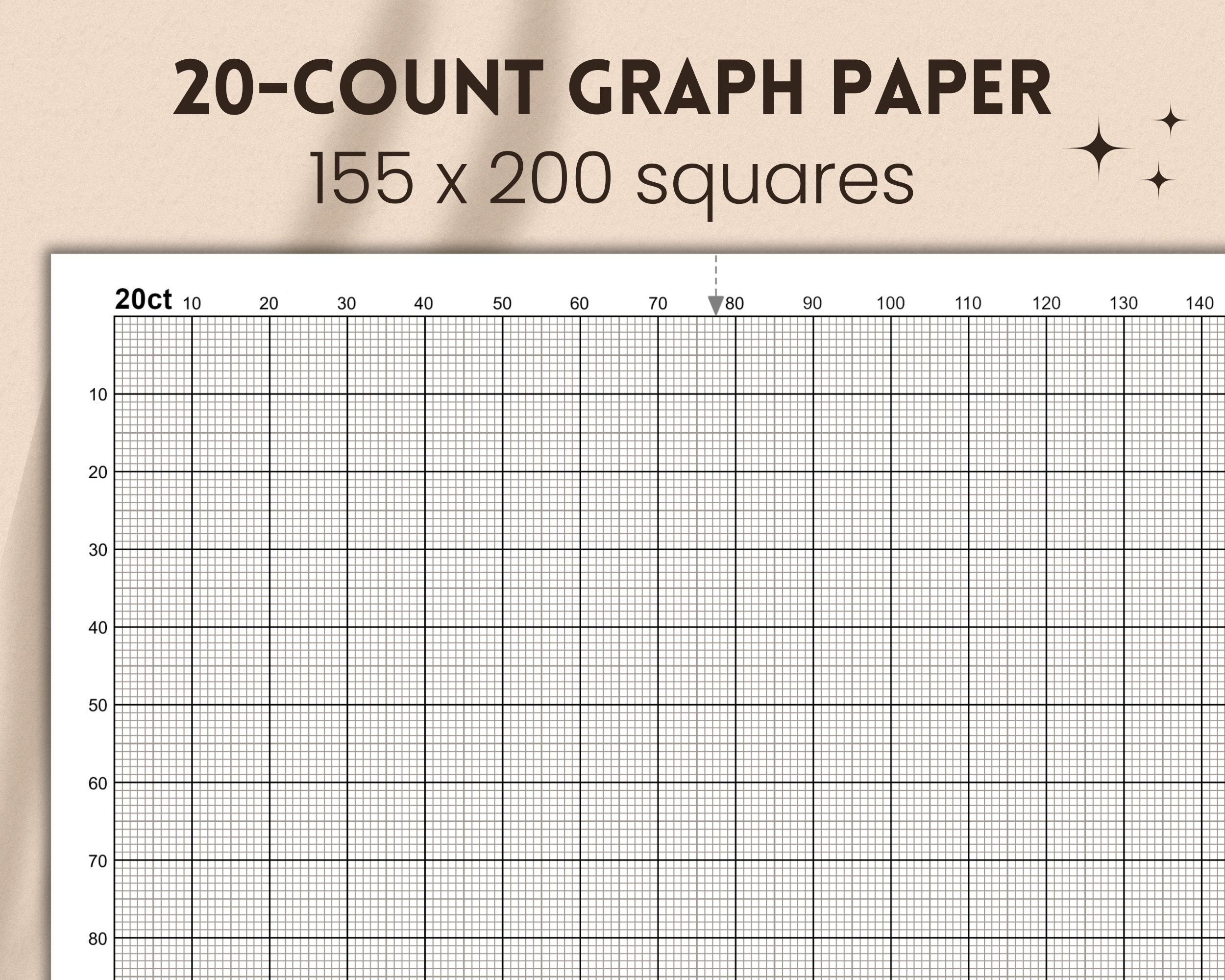 14-count, 11 16 18 20 22-count Graph Paper for Cross-stitch, US Letter ...
