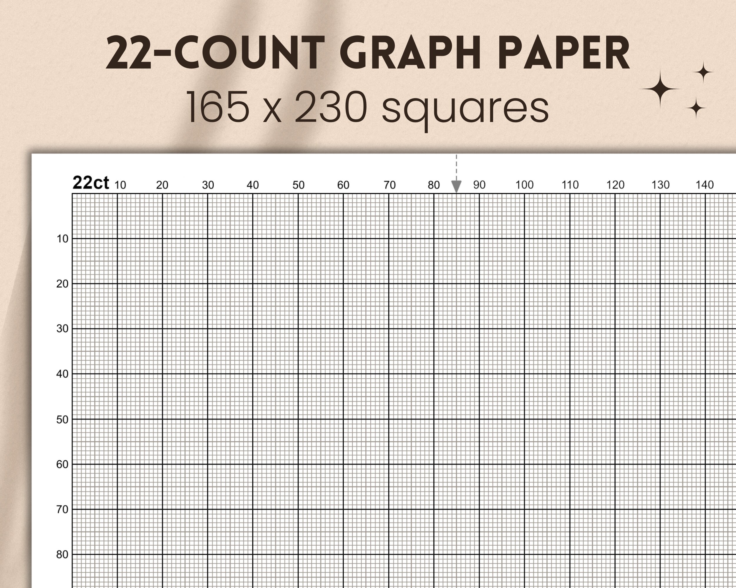 11 14 16 18 20 22-count Graph Paper for Cross-stitch, A4 PDF Template ...