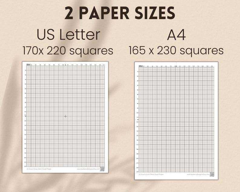 22-count Graph Paper With Inch Grid (PDF, JPG, PNG) - Etsy