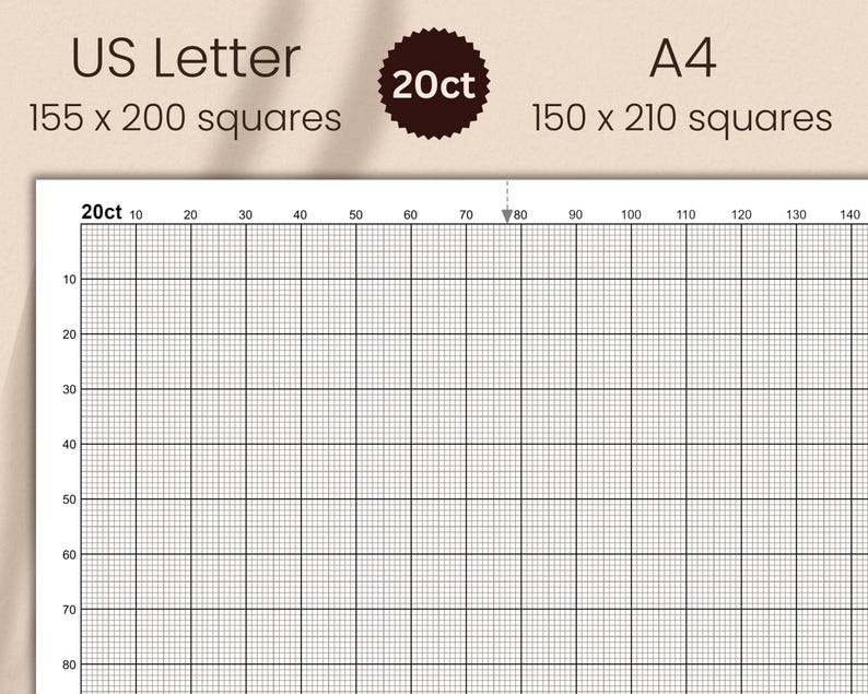 11 14 16 18 20 22-count Graph Paper Bundle for Cross-stitch PDF ...