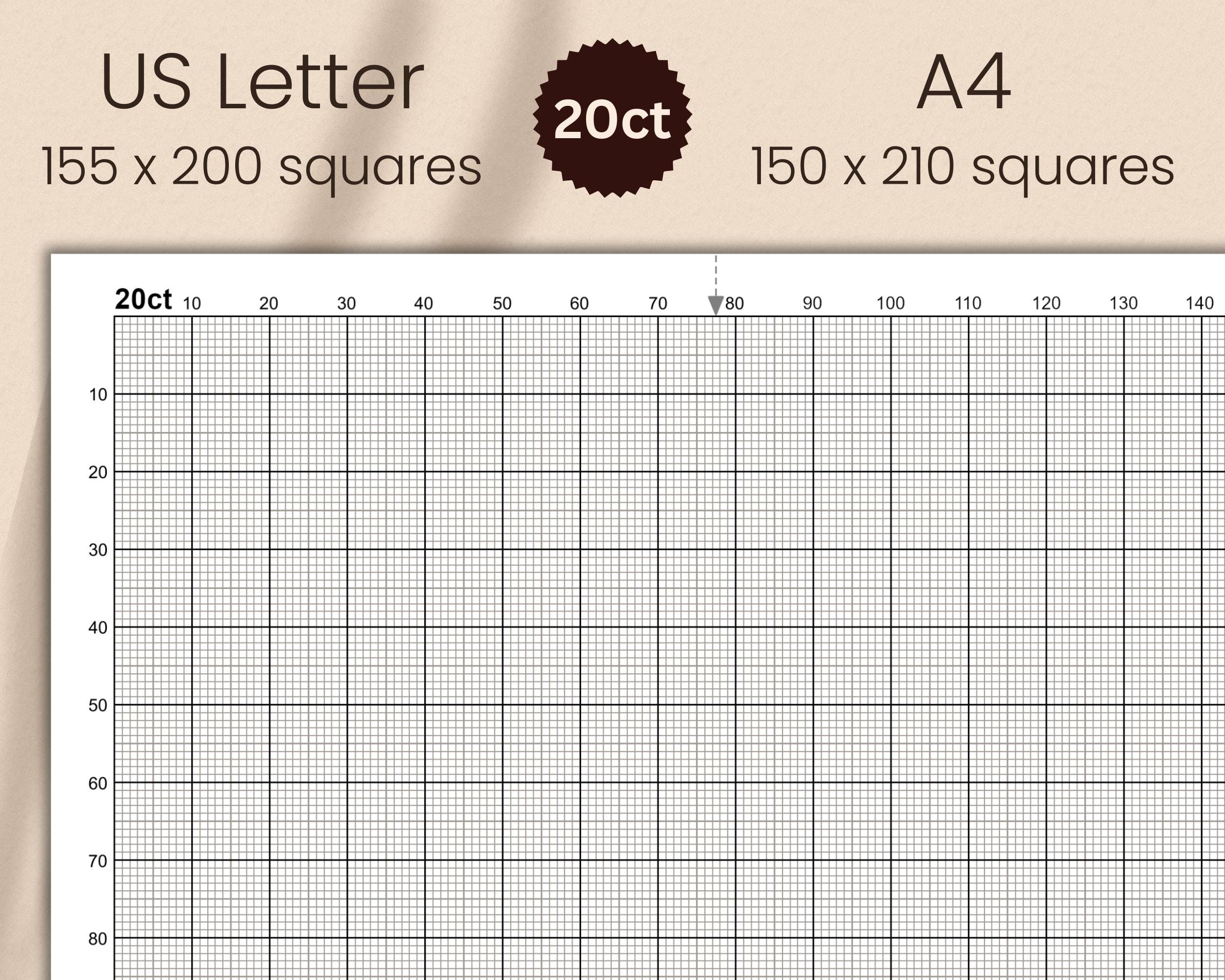 11 14 16 18 20 22-count Graph Paper Bundle for Cross-stitch PDF ...