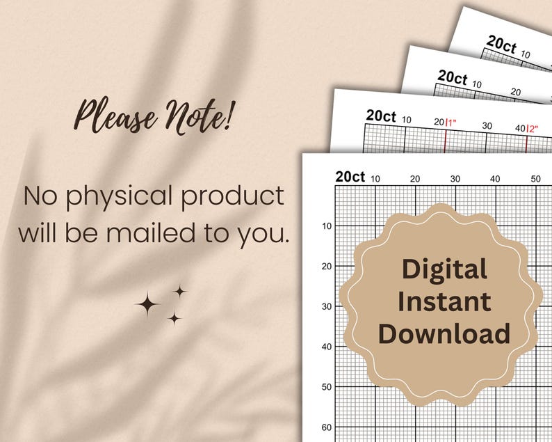 20-count Graph Paper for Cross-stitch With Inch Grid, Printable Cross ...