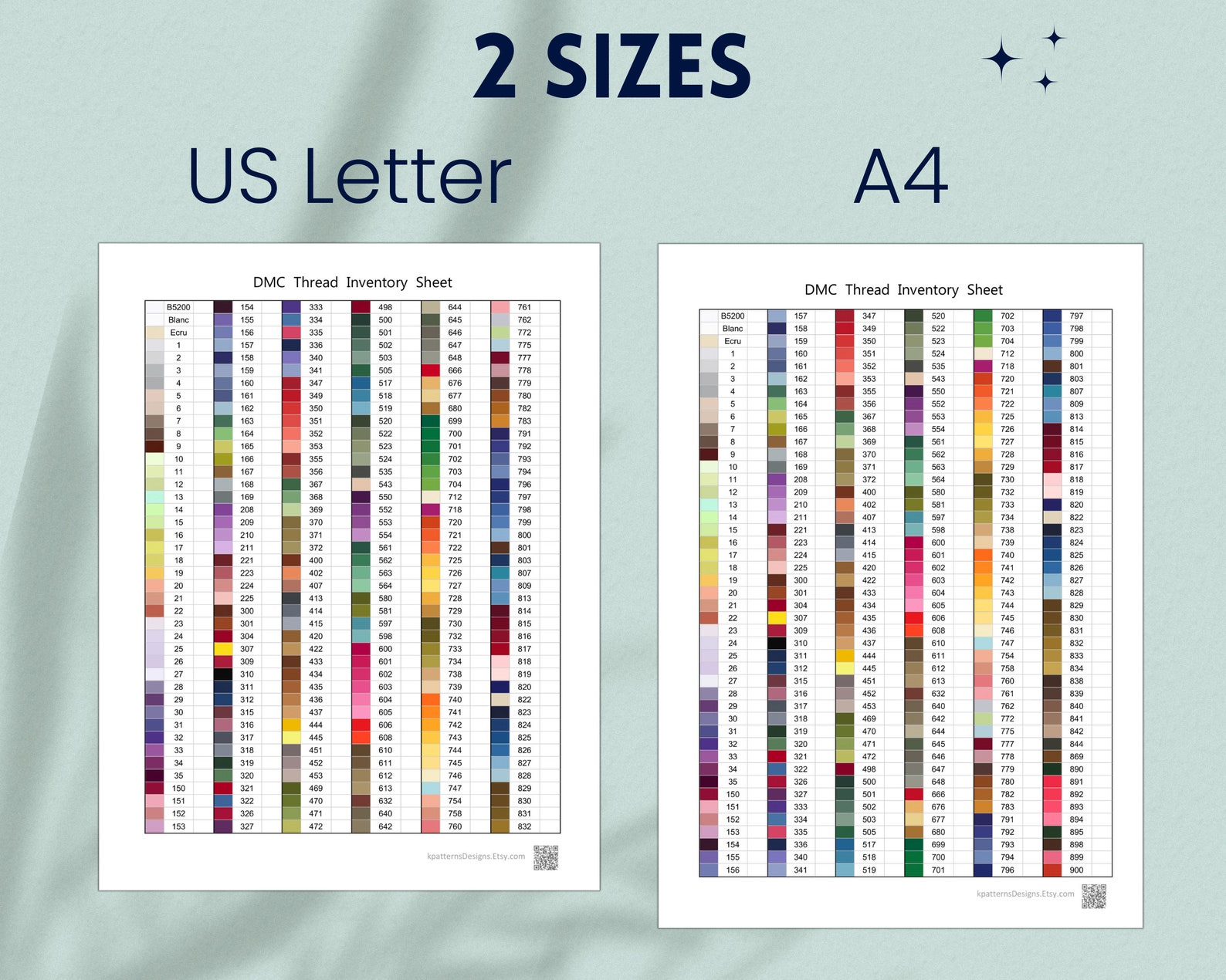 DMC Thread Inventory Sheet: Floss Tracker (PDF) - Etsy