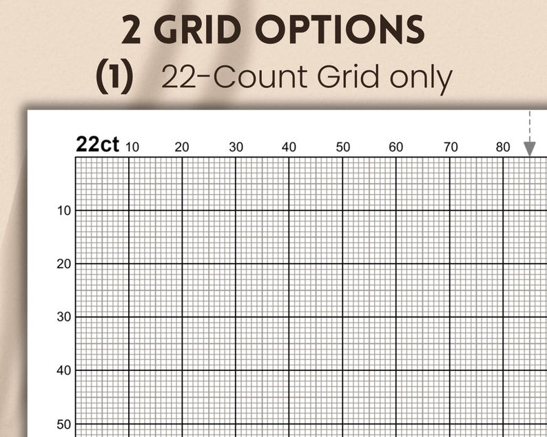 22-count Graph Paper With Inch Grid (PDF, JPG, PNG) - Etsy