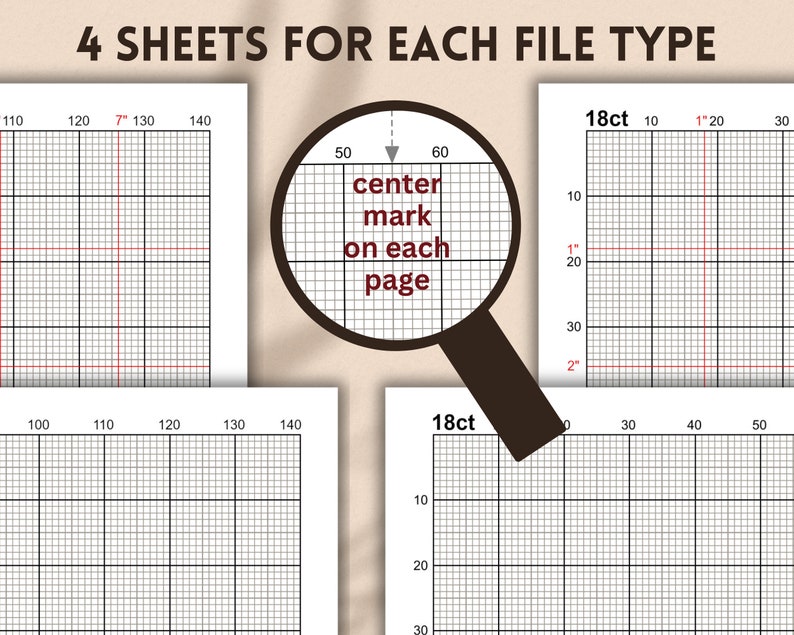 18-count Graph Paper for Cross-stitch With Inch Grid, Printable Cross ...
