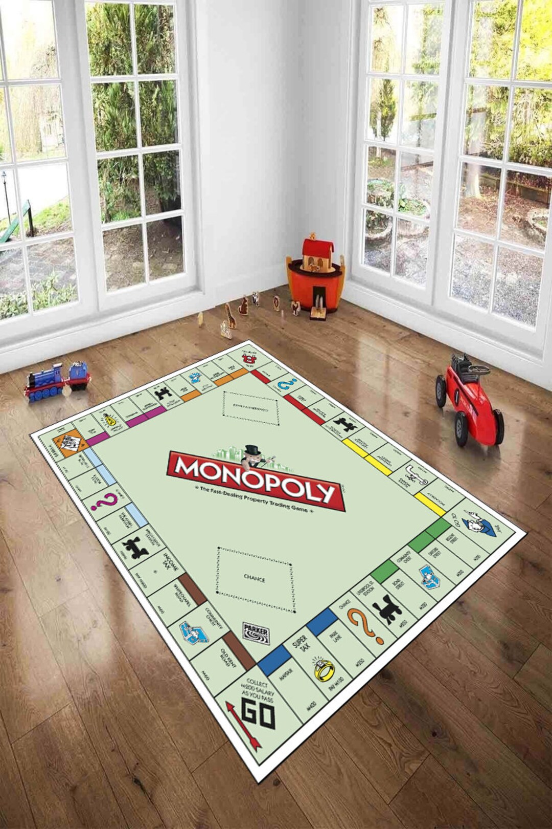 Monopoly Rug, Monopoly, Themed Rug, Custom Monopoly Rug, Kids Room Rug ...