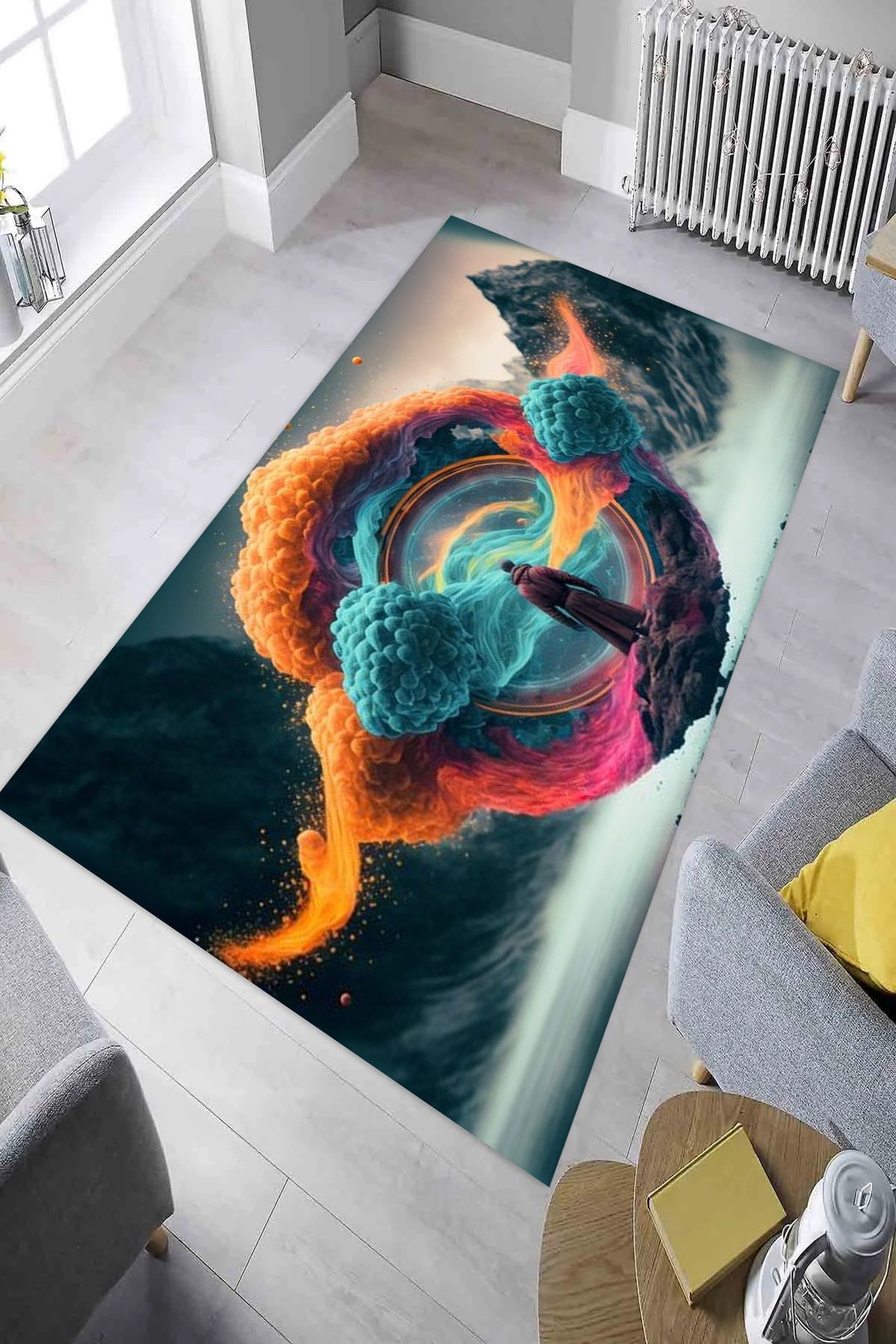 Colored Abstract Rug, Color Transition Rug, Abstract Rug, Colorful Rug ...