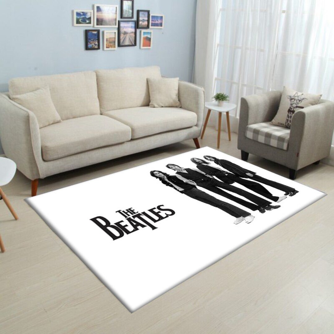 The Beatles Rug, Black White the Beatles, Fan Rug, Black White Rug ...