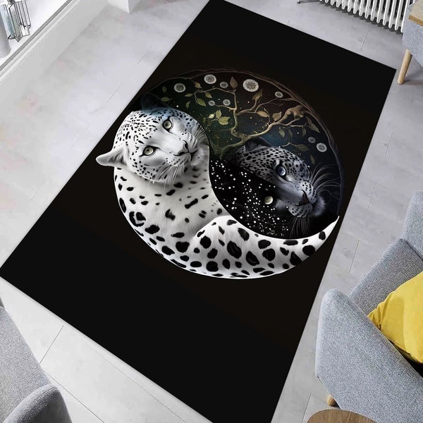White Tiger Leopard Rug - Etsy