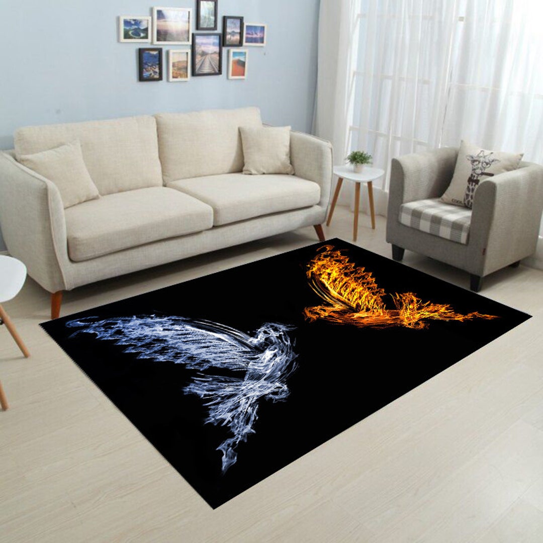 Bird Rug Pigeon Rug Water and Fire Theme for Living Room - Etsy