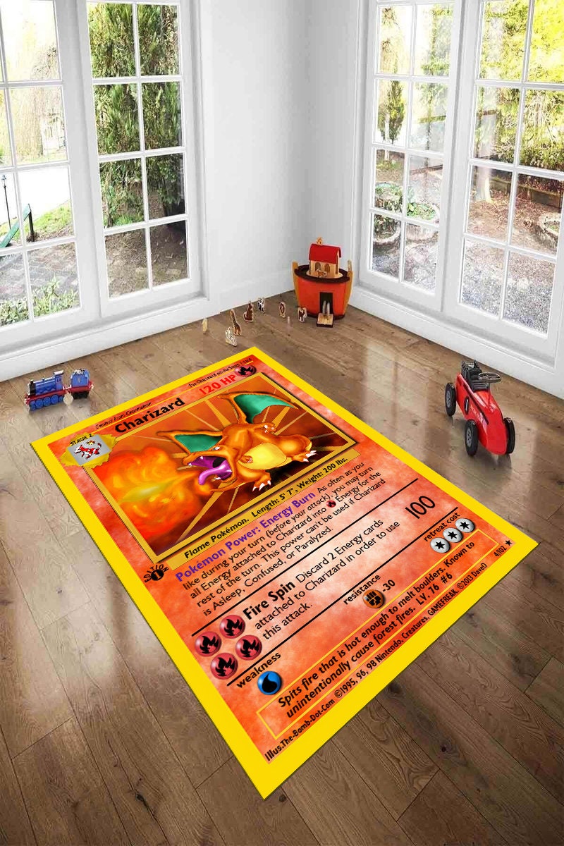 Game Card Rug, Anime Rug, Custom Pokemon Rug, Game Cards, Kids Room Rug ...