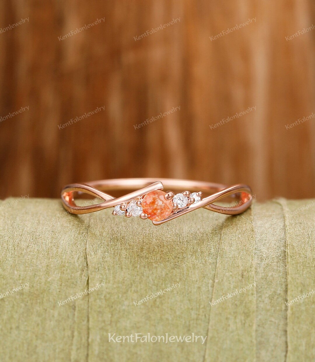 Unique Tiny Sunstone Promise Ring for Her Anniversary Gift for Her ...