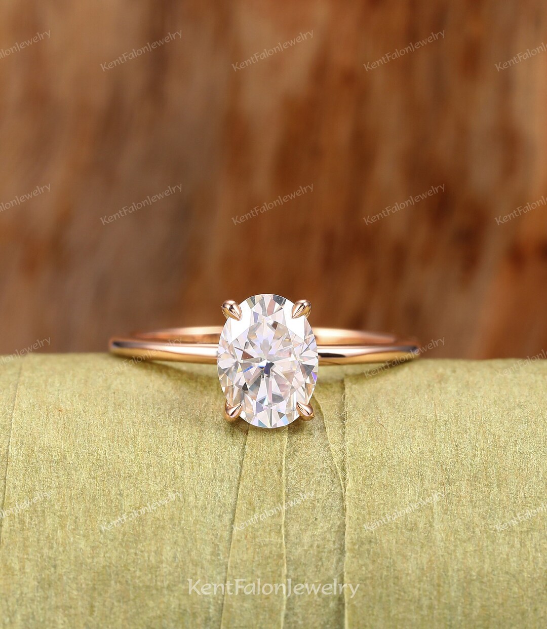 14k 18k 10k Solid Gold Proposal Ring Dainty Promise Ring 1.5ct Oval Cut ...