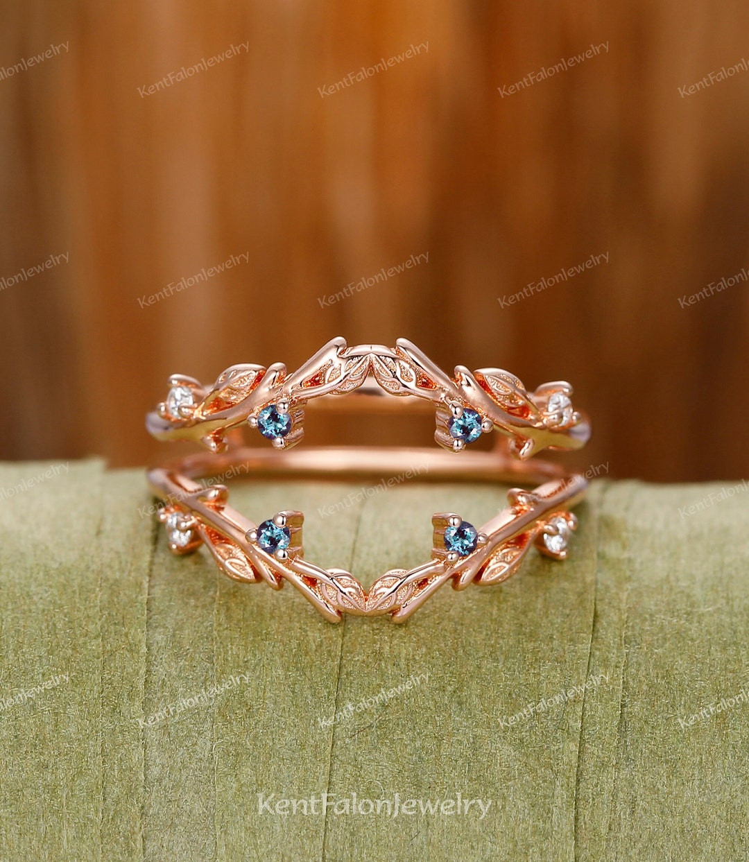 Blue Green Alexandrite Matching Band Vintage Brancher - Etsy