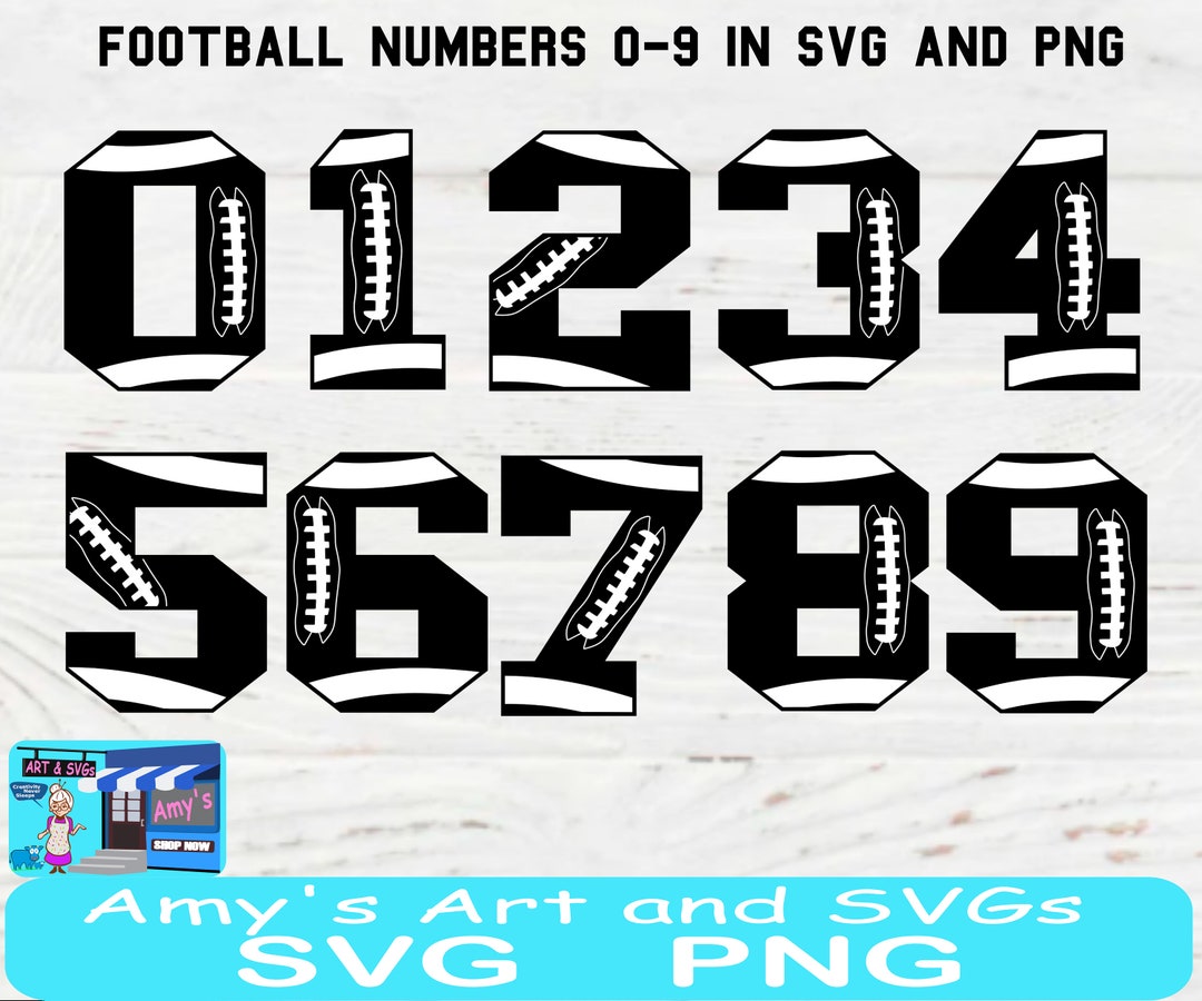 Football Numbers Svg Football Player Svg Football Svg - Etsy
