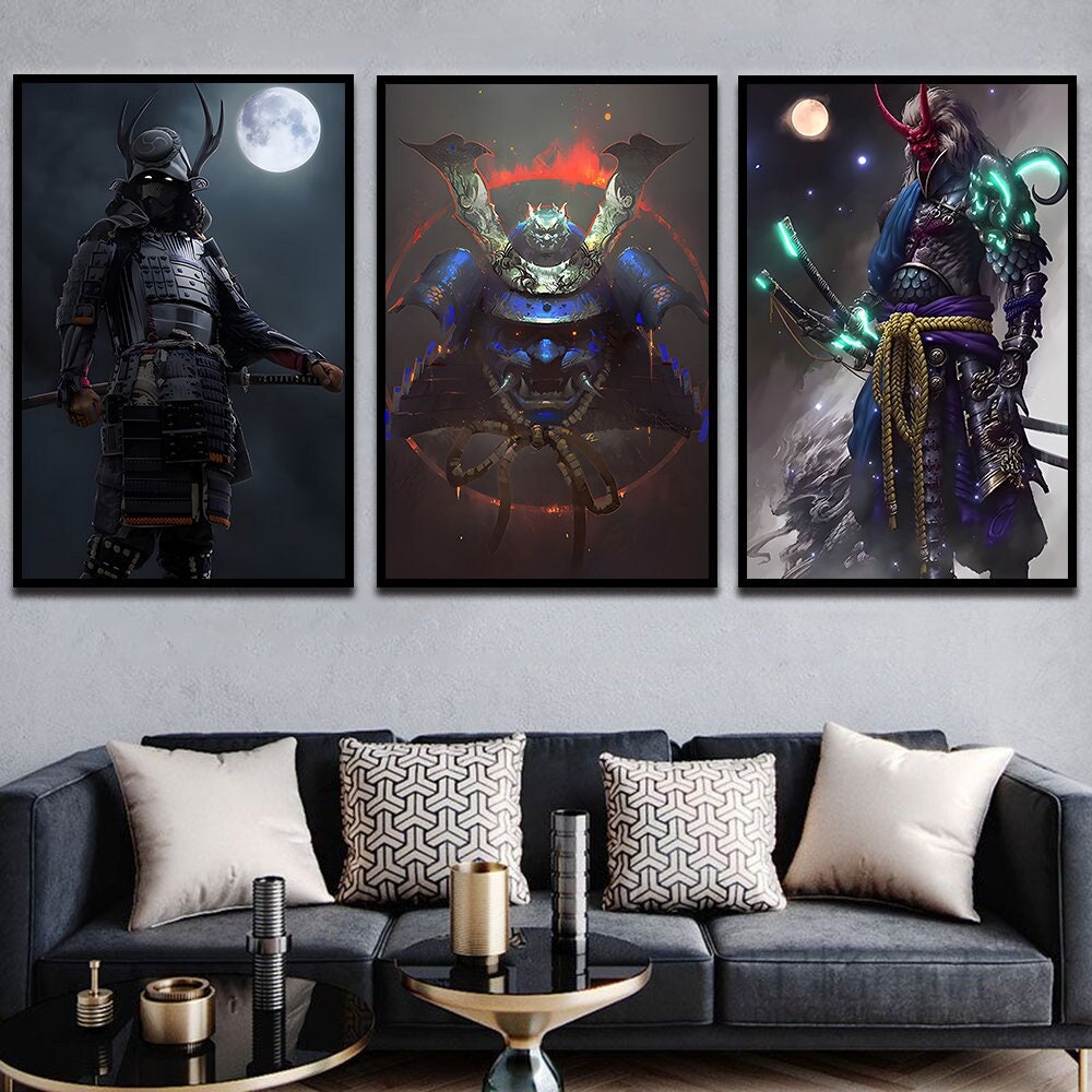 Japanese Samurai Canvas Painting Wall Art Character Posters and Prints ...