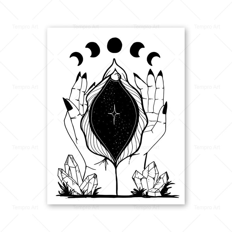 Bohemia Yoni Art Print Feminist Poster Abstract Vagina Vulva Penis Wall ...