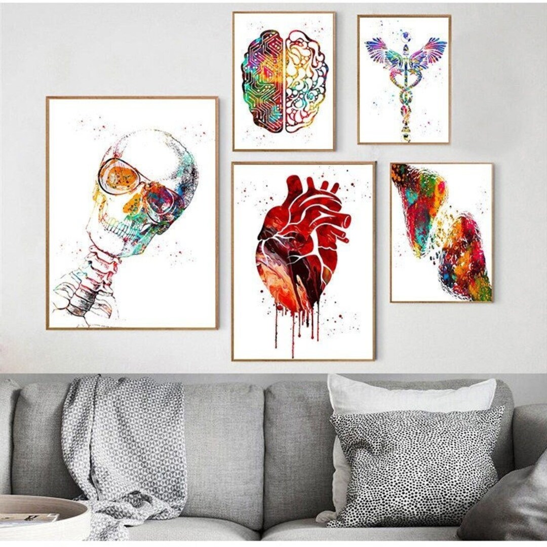 Human Anatomy Muscles System Canvas Painting Medical Education Office ...