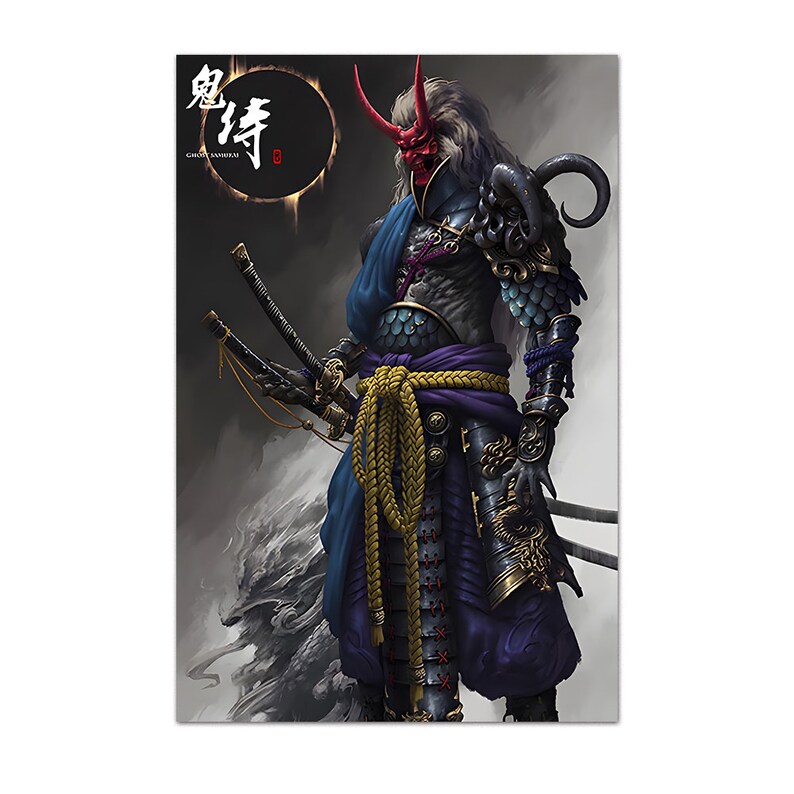 Japanese Samurai Canvas Painting Wall Art Character Posters - Etsy