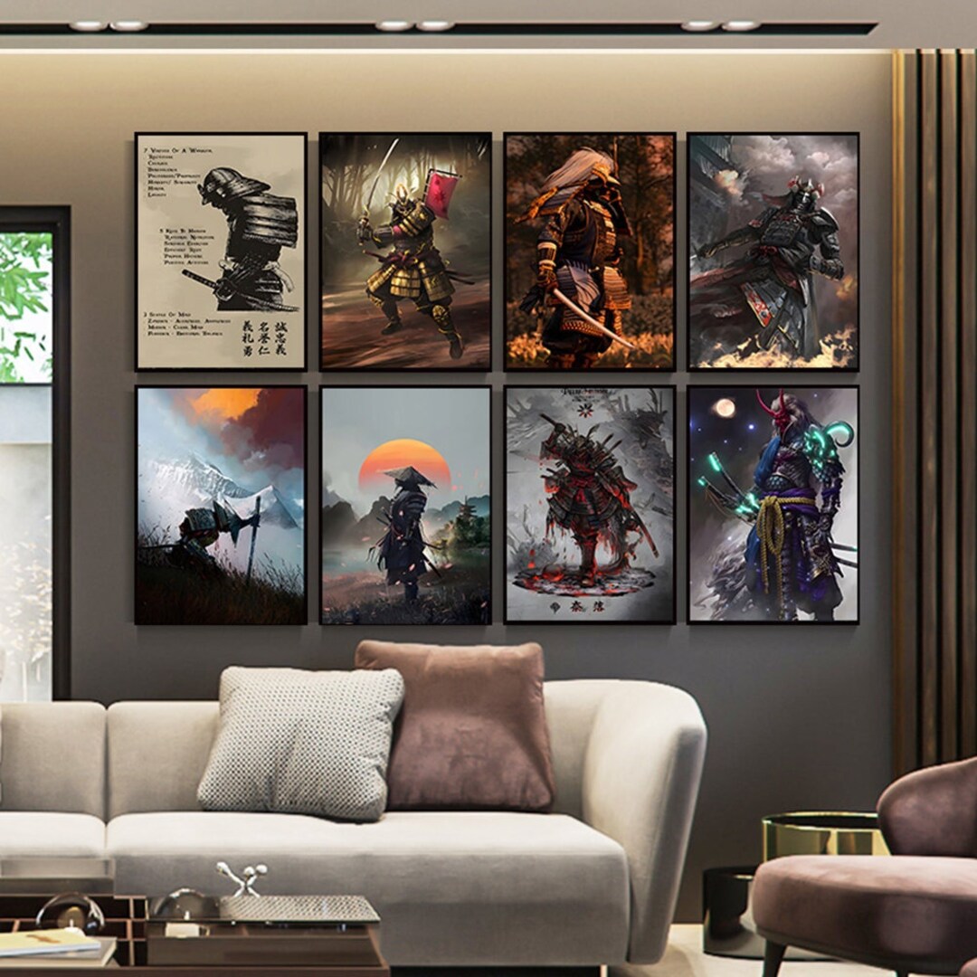 Samurai Canvas Japanese Artwork Painting Japan Prints Pictures Anime ...