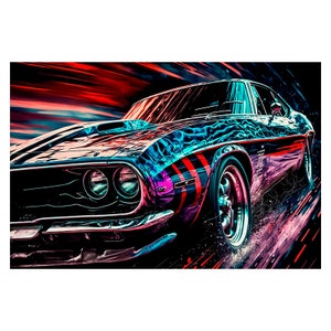 Fall Home Luxury Racing Graffiti Painting Pop Supercar Poster Canvas ...