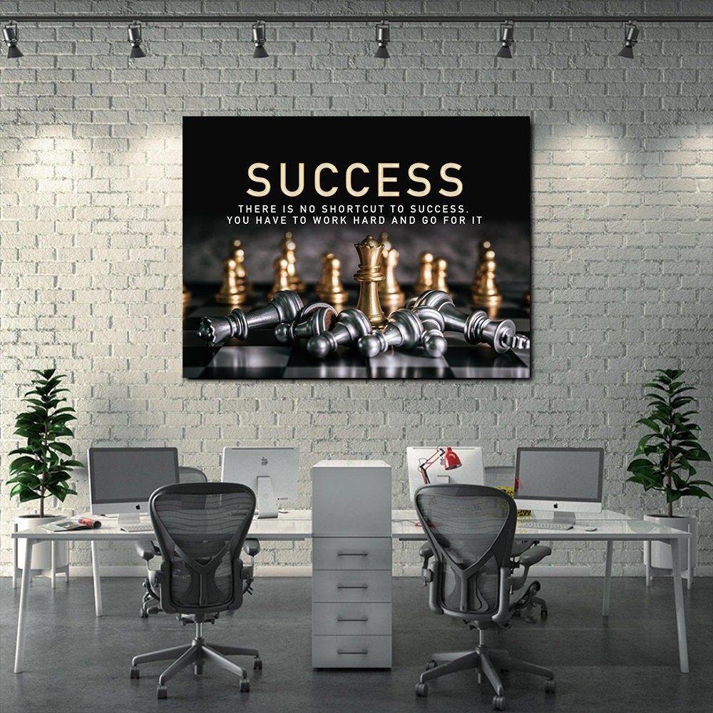 SUCCESS NO SHORTCUTS, Motivational Office Decor, Inspirational Posters ...