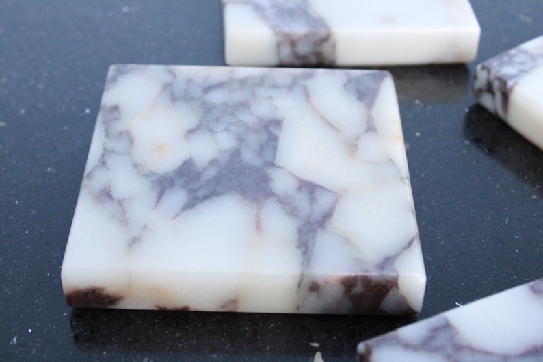 Calacatta Viola Marble Coasters Real Marble Set of 4 Pieces - Etsy