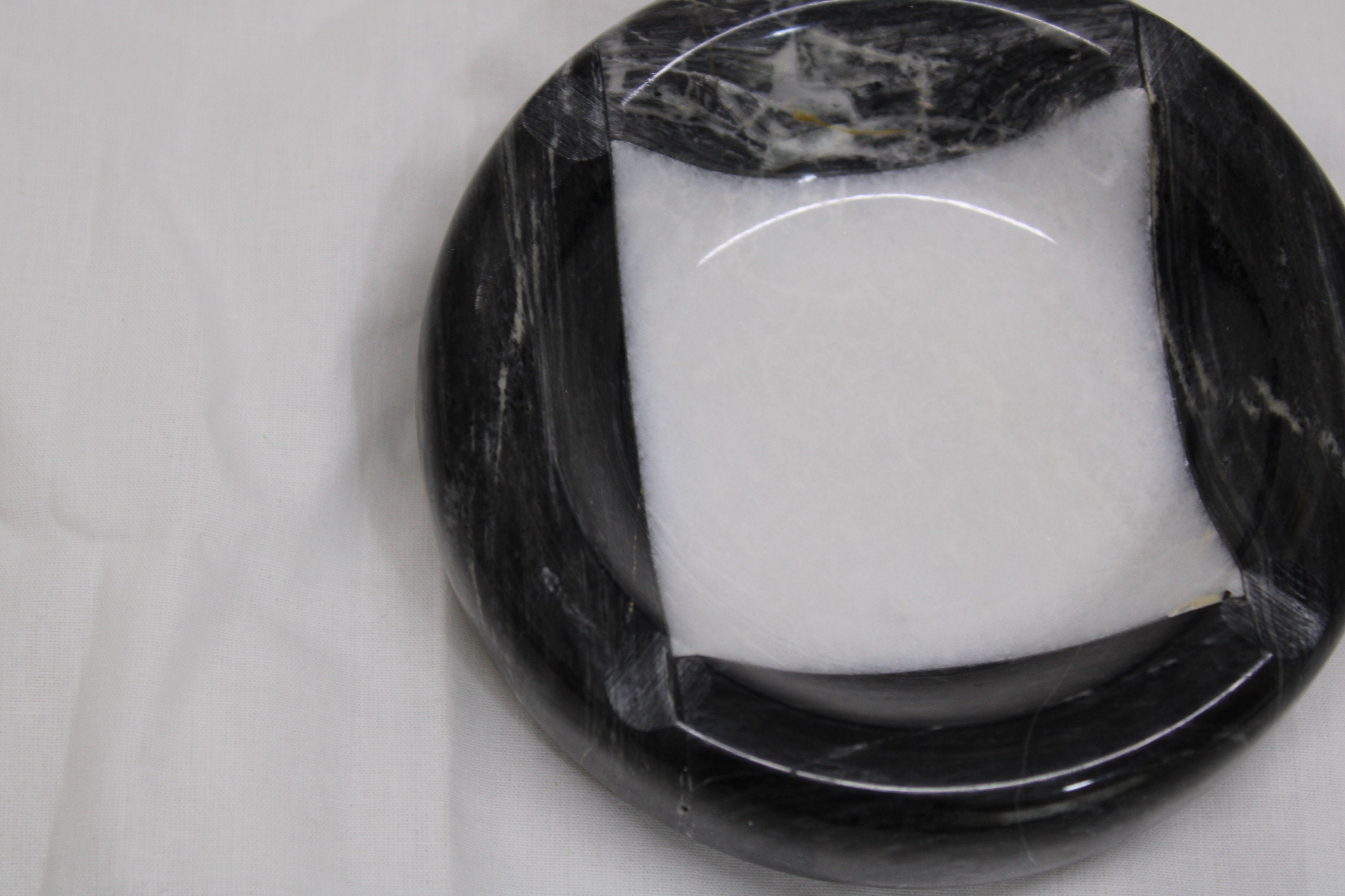 Black and White Marble Two Color Marble Ashtray Special Design Unique ...