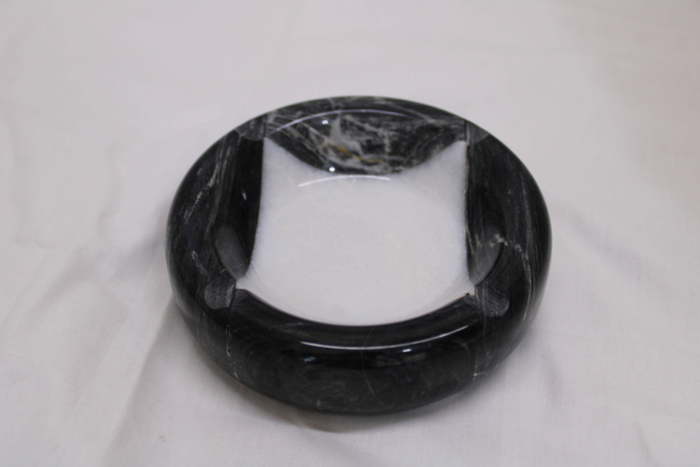 Black and White Marble Two Color Marble Ashtray Special Design Unique ...