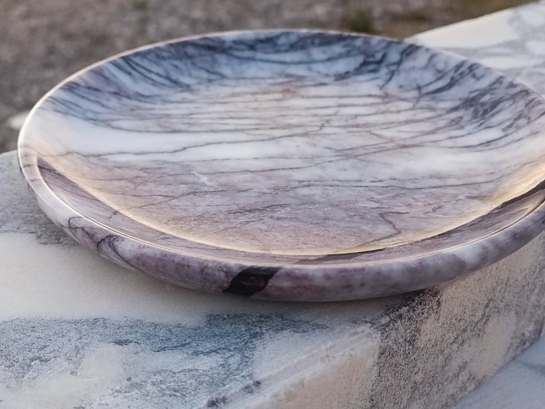 Aegean Marble Decorative Plate Real Marble and Handmade - Etsy
