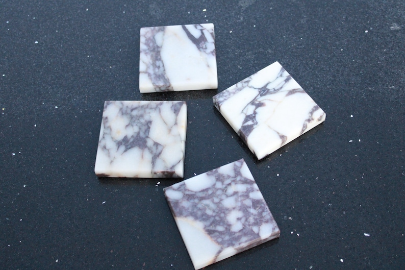 Calacatta Viola Marble Coasters Real Marble Set of 4 Pieces - Etsy