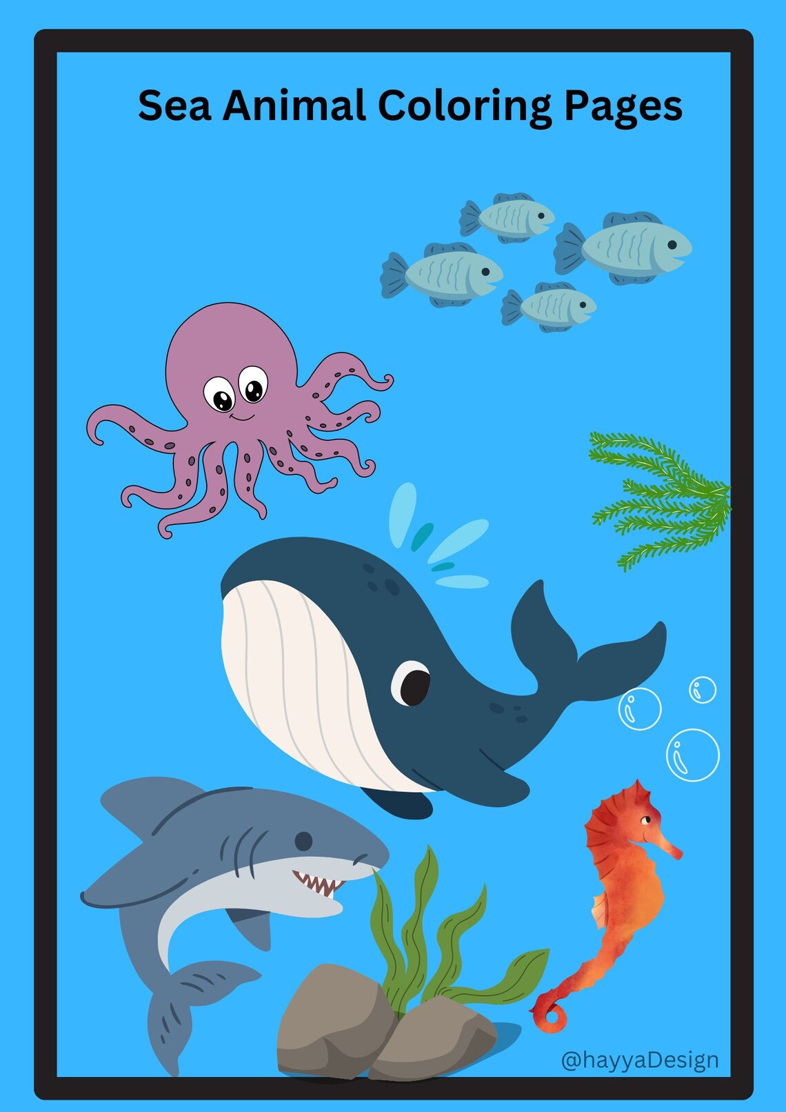Sea Animal Coloring Pages - Etsy